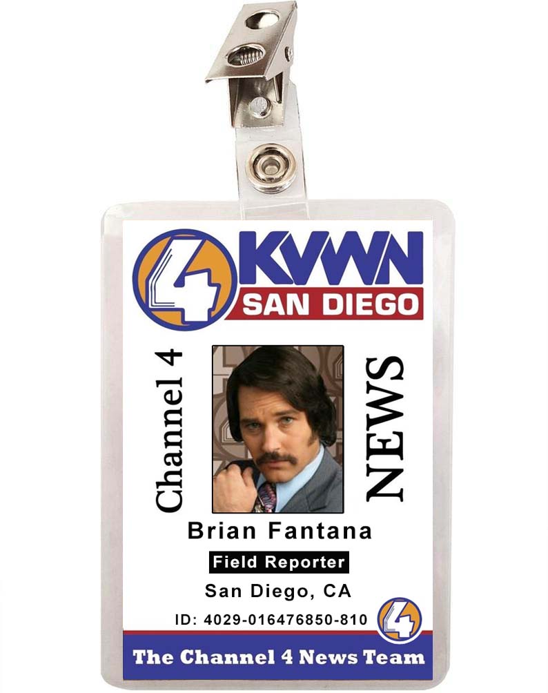 Anchorman Movie Brian Fantana ID Badge | Funky Toys