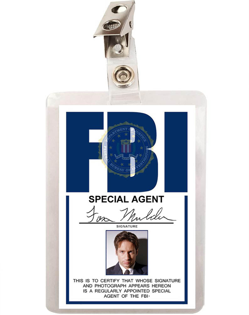 X FILES Fox Mulder FBI Agent ID Badge | Funky Toys